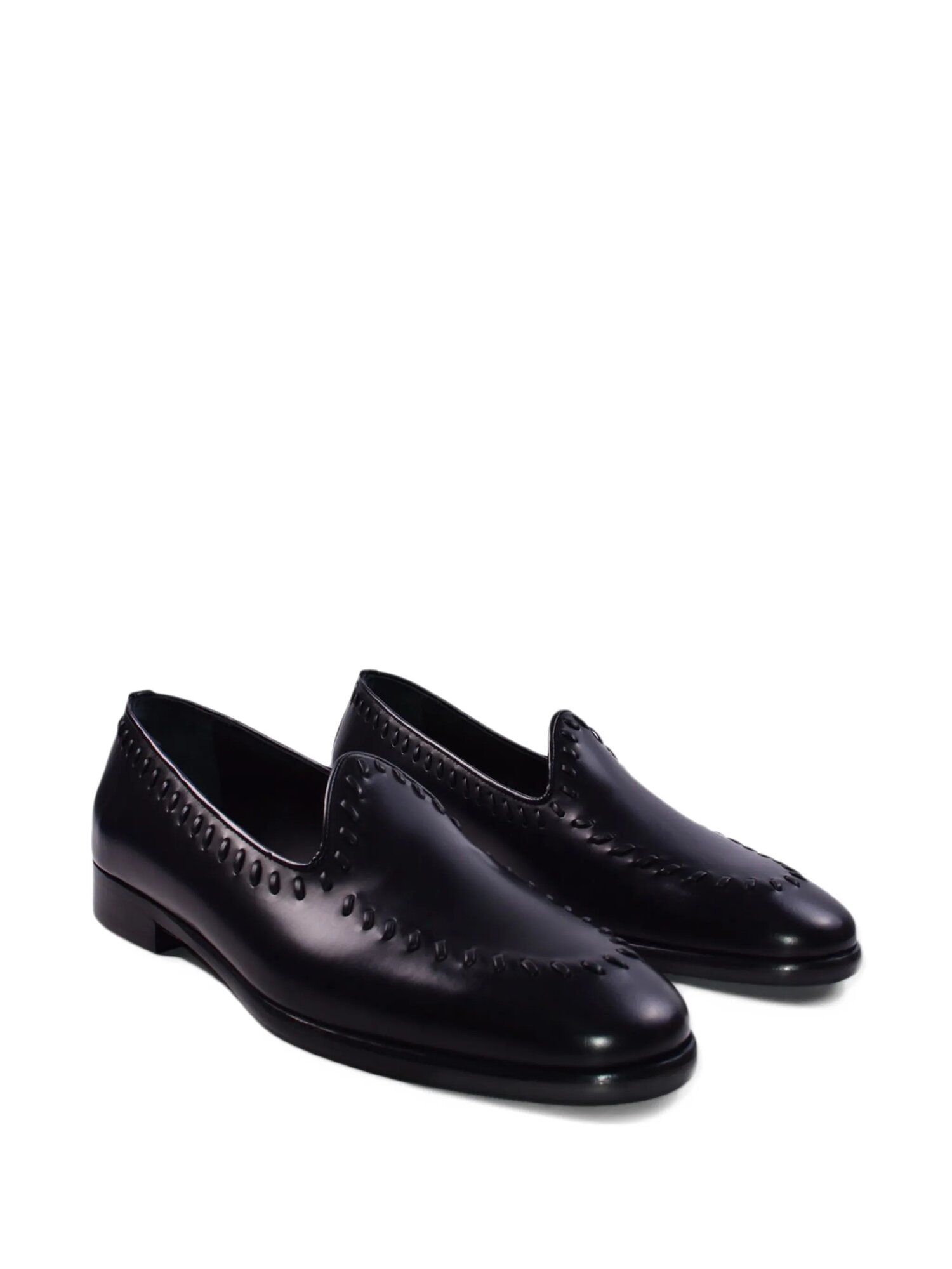 Лоферы EDHEN MILANO Embossed leather loafers, размер 43, black/black — фото 1