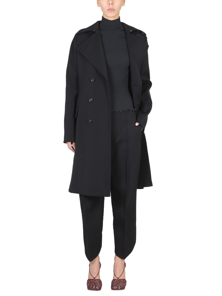 Тренчкот Bottega Veneta, размер 40, черный — фото 1