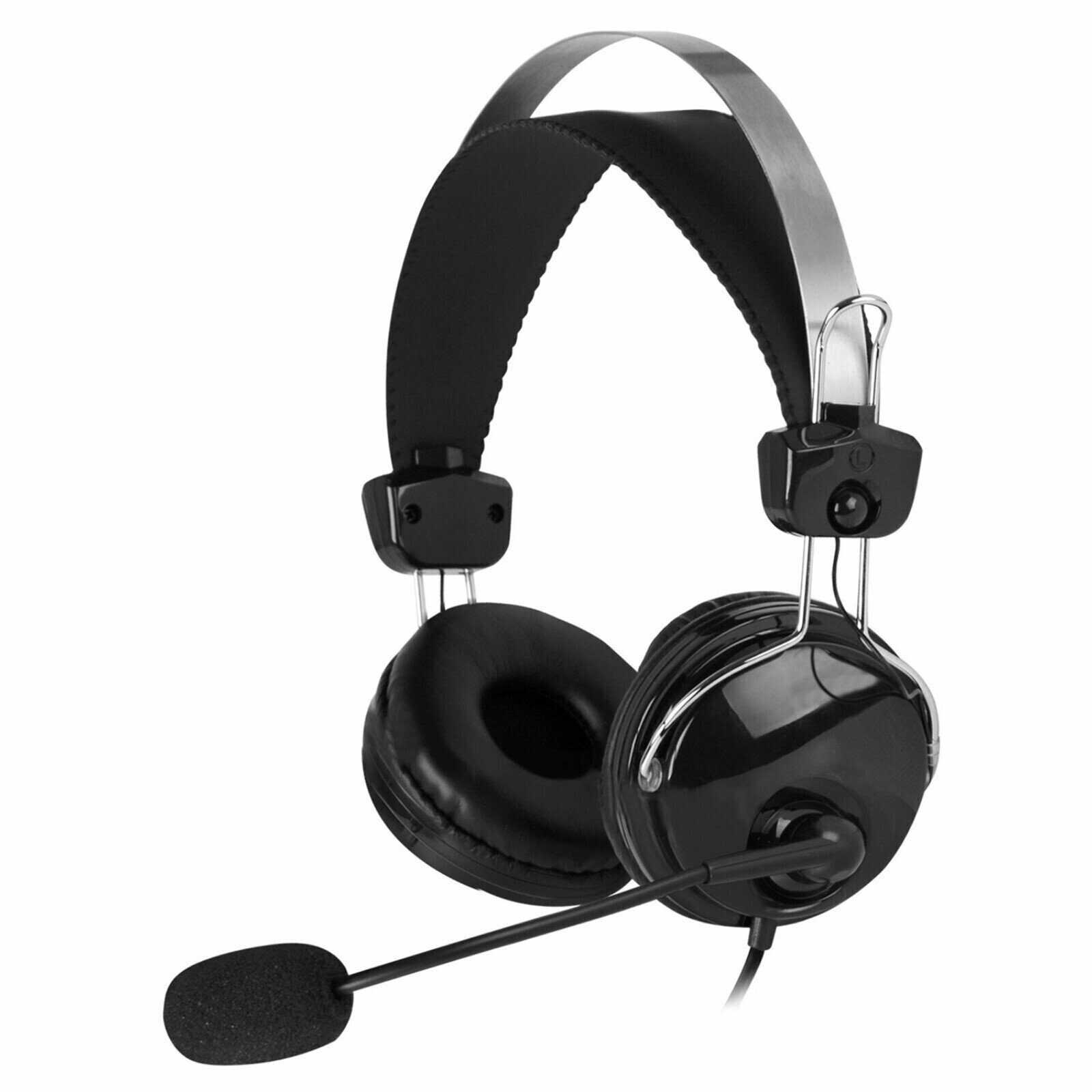 Наушники с A4TECH микрофоном HU-7P черный 2м накладные USB оголовье