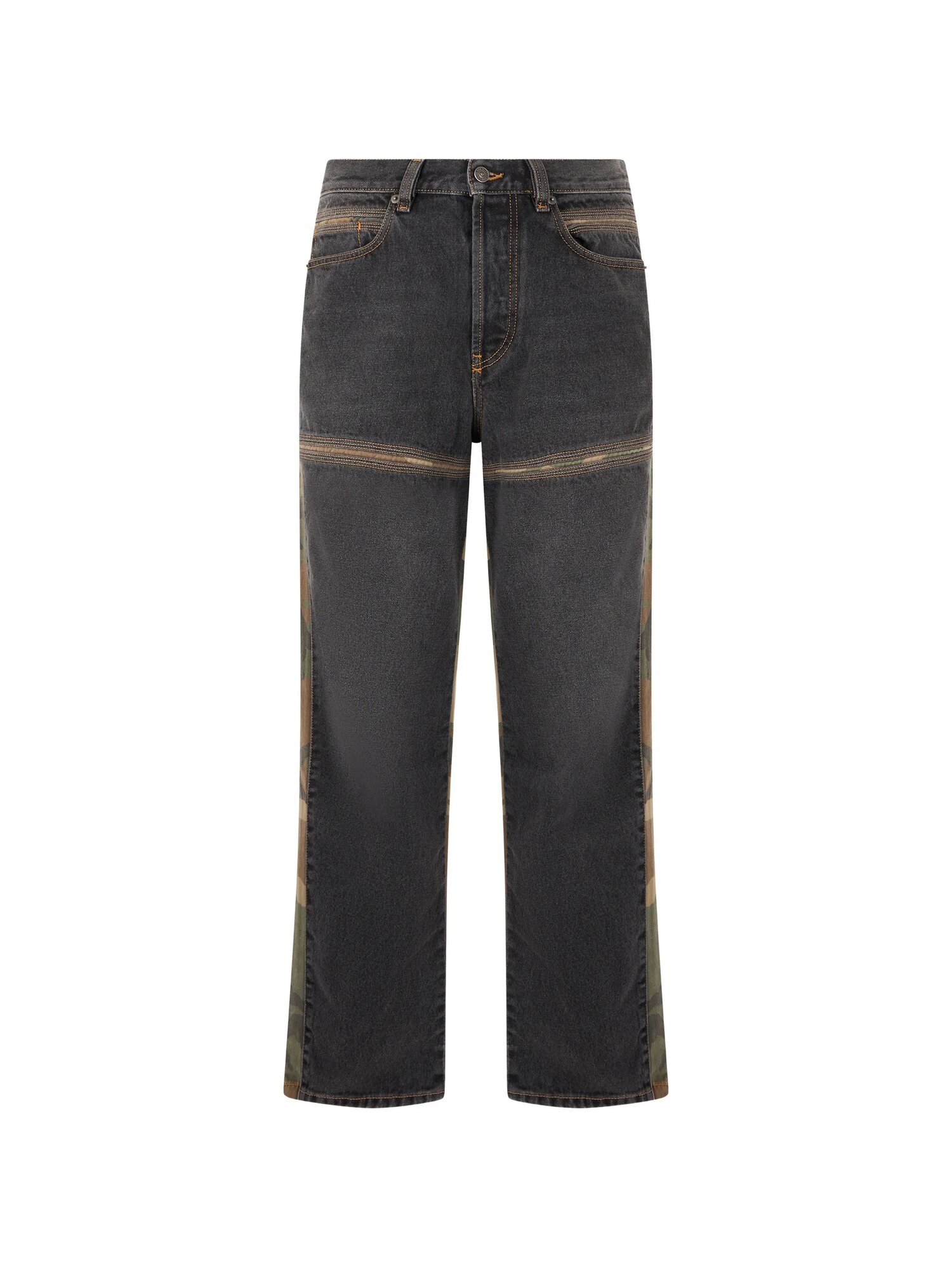 Джинсы D-Mand camouflage-panelled straight-leg jeans 