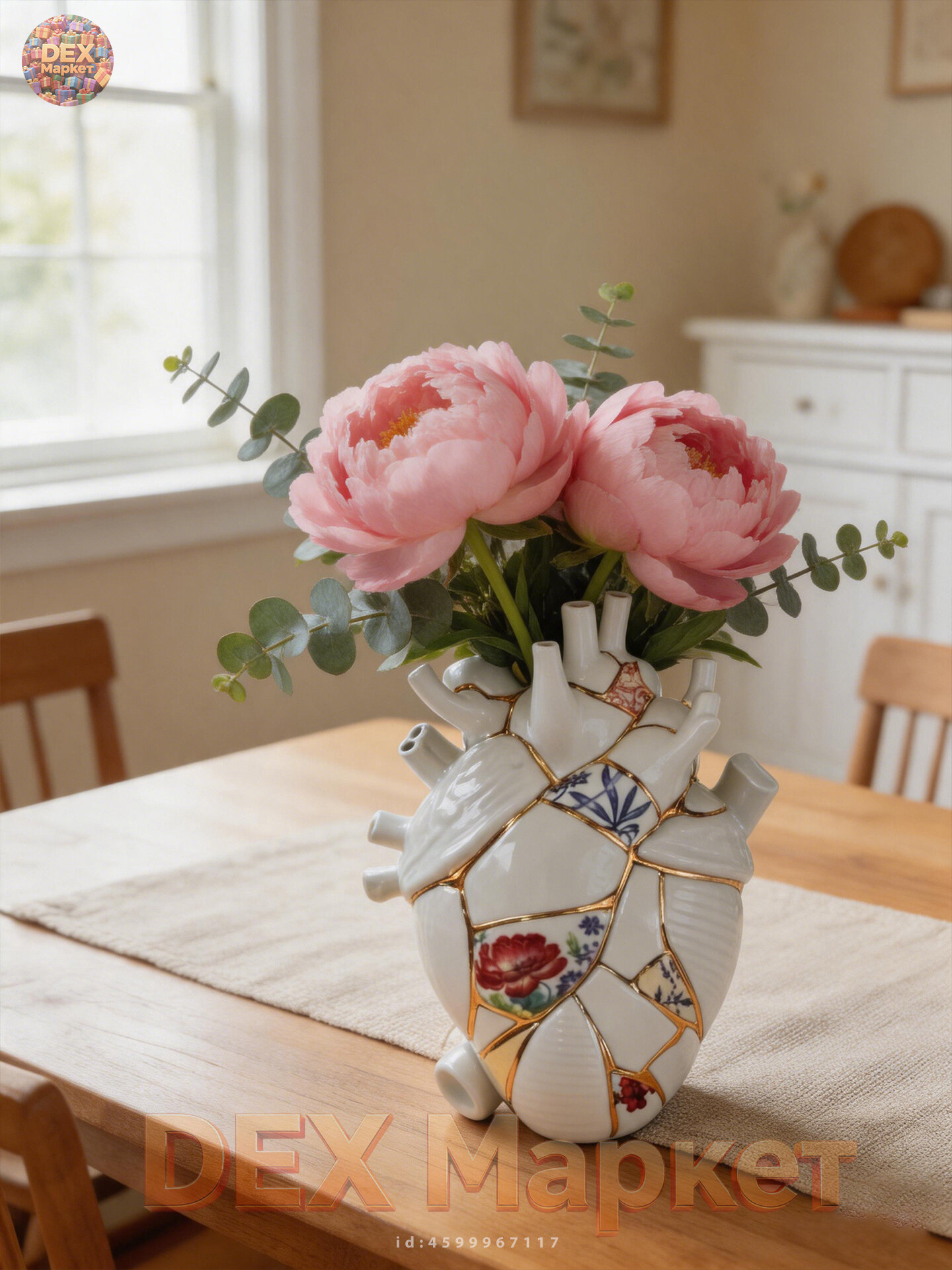 Ваза Seletti 09929 Love in Bloom Kintsugi. Дизайнерские аксессуары, декор, посуда из фарфора (Италия)
