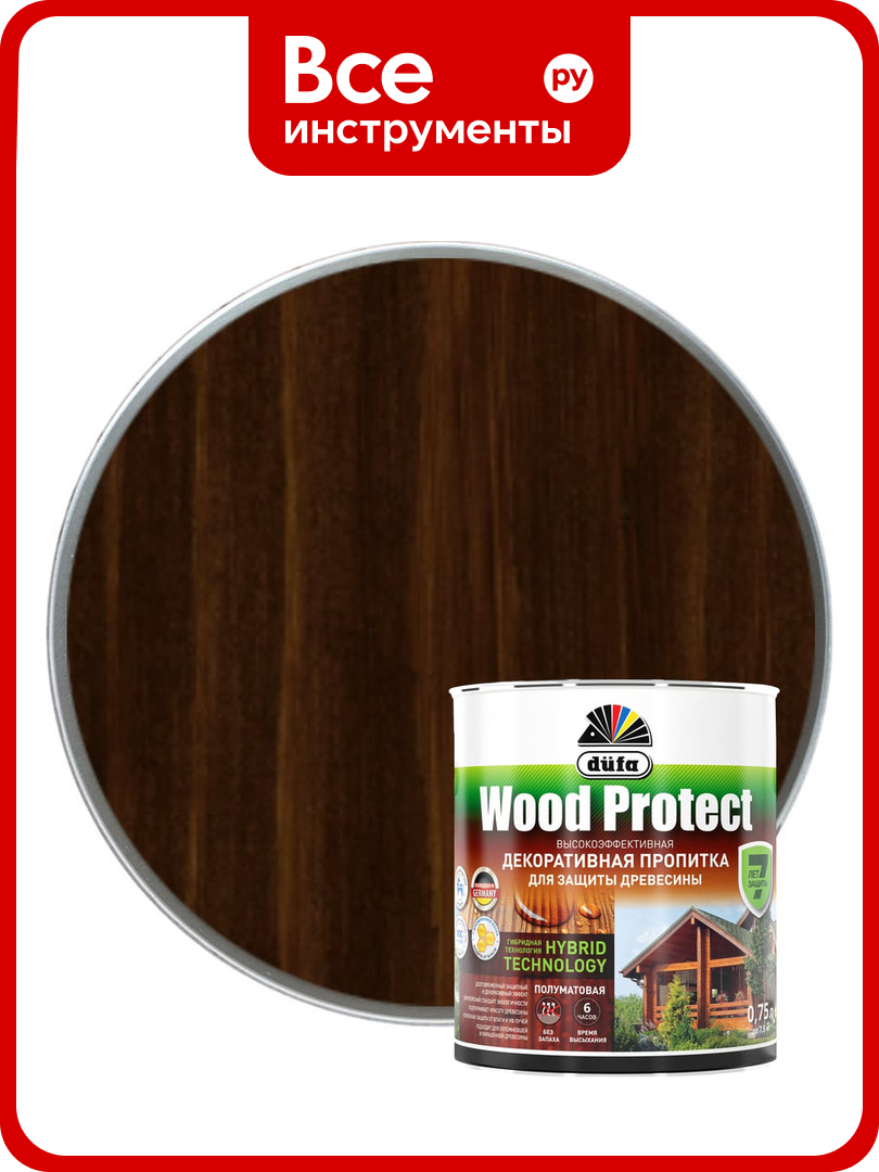 Пропитка для защиты древесины Dufa Wood Protect палисандр 750 мл МП000015775