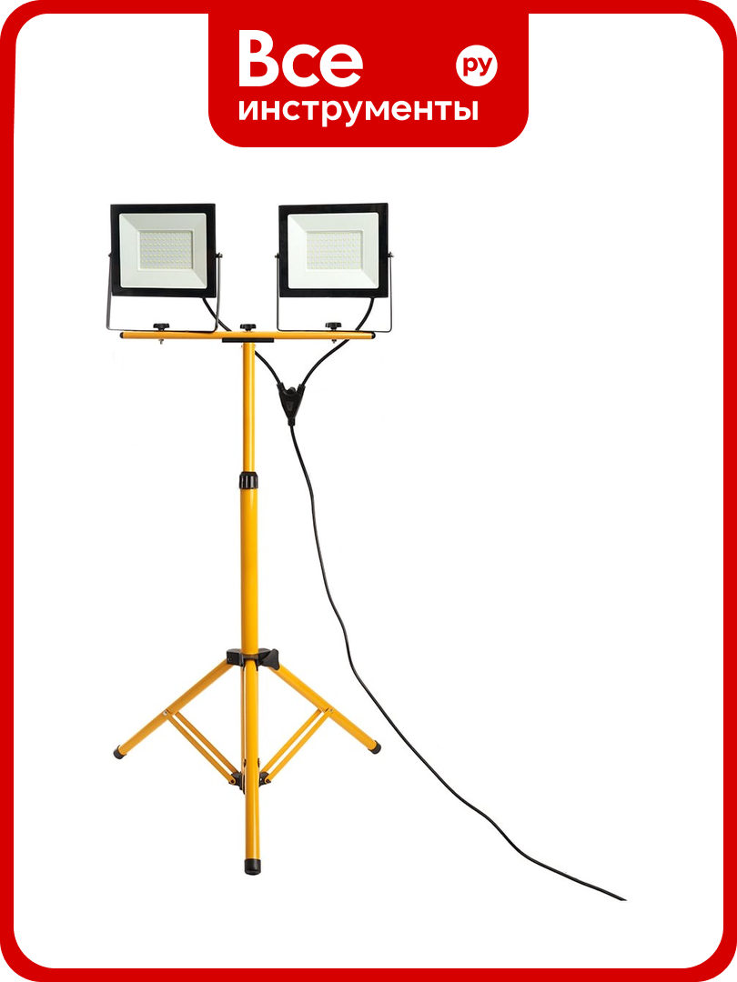 Прожектор на штативе FERON 2х100W 6400К 220V черный IP65, LL-505 48506