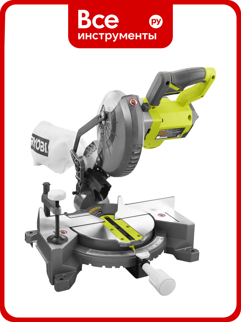 Торцовочная пила Ryobi EMS190DCL, аккумуляторная, 18В, 4500об/мин, 190мм