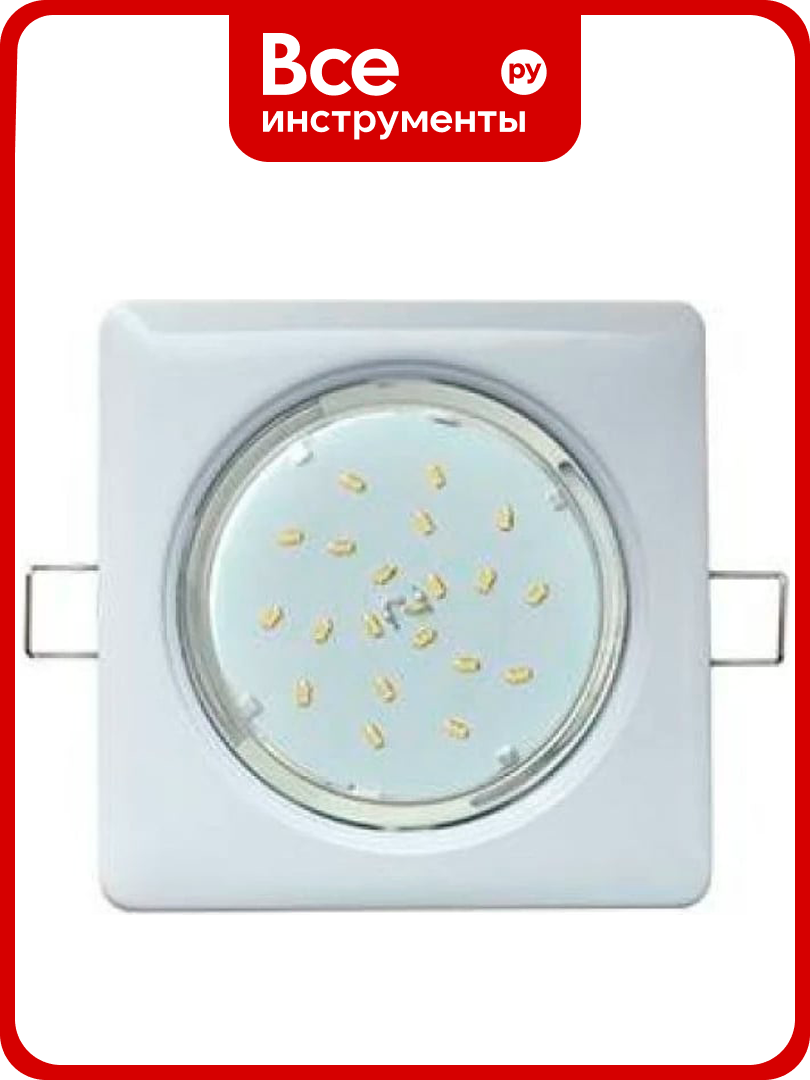 Светильник Ecola Gx53 h4 square open edge квадратный, белый матовый плоский 106x41 (к+) FQ53N4ECB