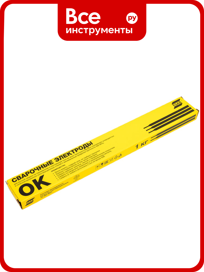 Электроды сварочные OK 46.00 (2.5х350 мм; 1 кг) ESAB 4600253WZ0, предназначены