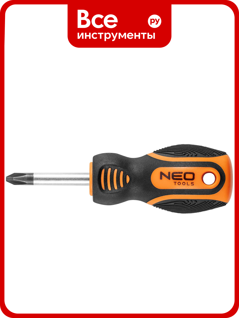 Отвертка NEO Tools 04-179, крестовая, PH2, 38мм, хромованадиевая сталь