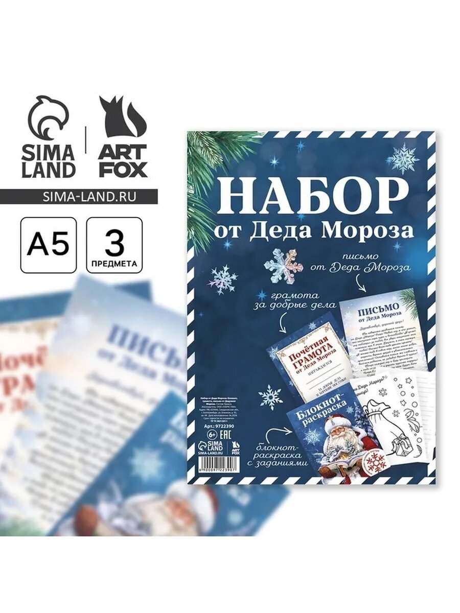 Новогодний праздничный набор с письмом и раскраской