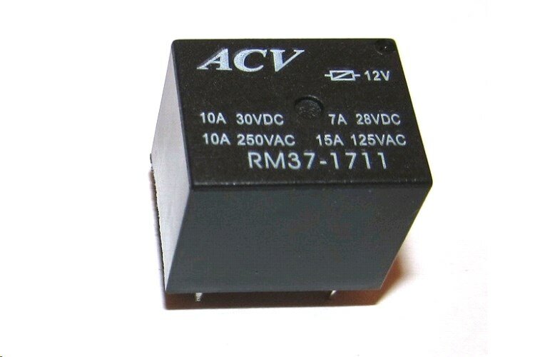 Реле 5-ти контактное MINI 12-14V 15А 19х15мм герметичный корпус**