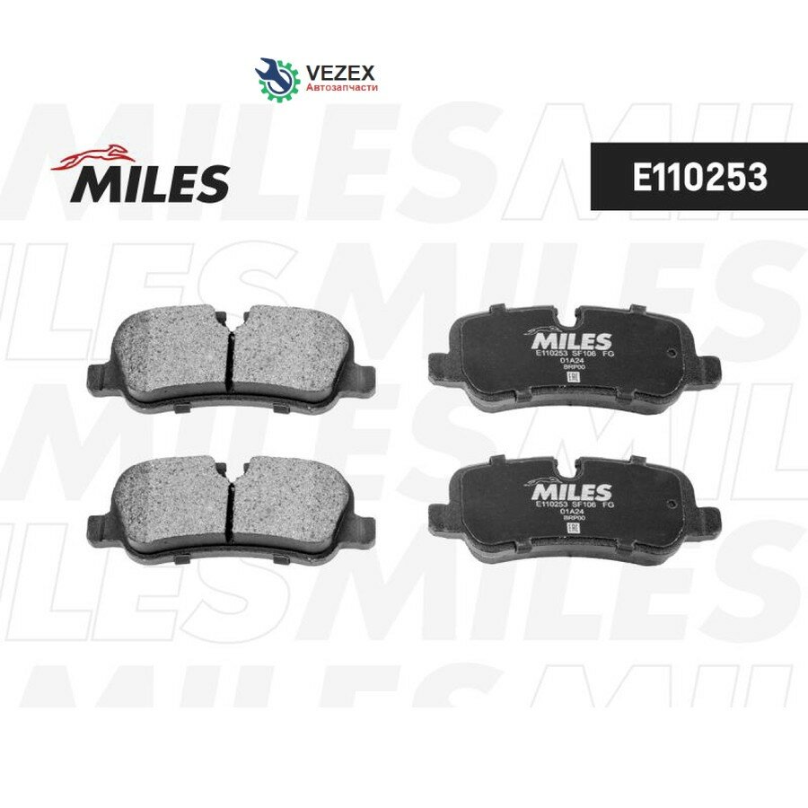 MILES E110253 Колодки тормозные задние (без датчика + болты) (Смесь Semi-Metallic) (LR DISCOVERY 2.7TD/4.4 04/ RANGE ROVER 05) (TRW GDB1632) E110253