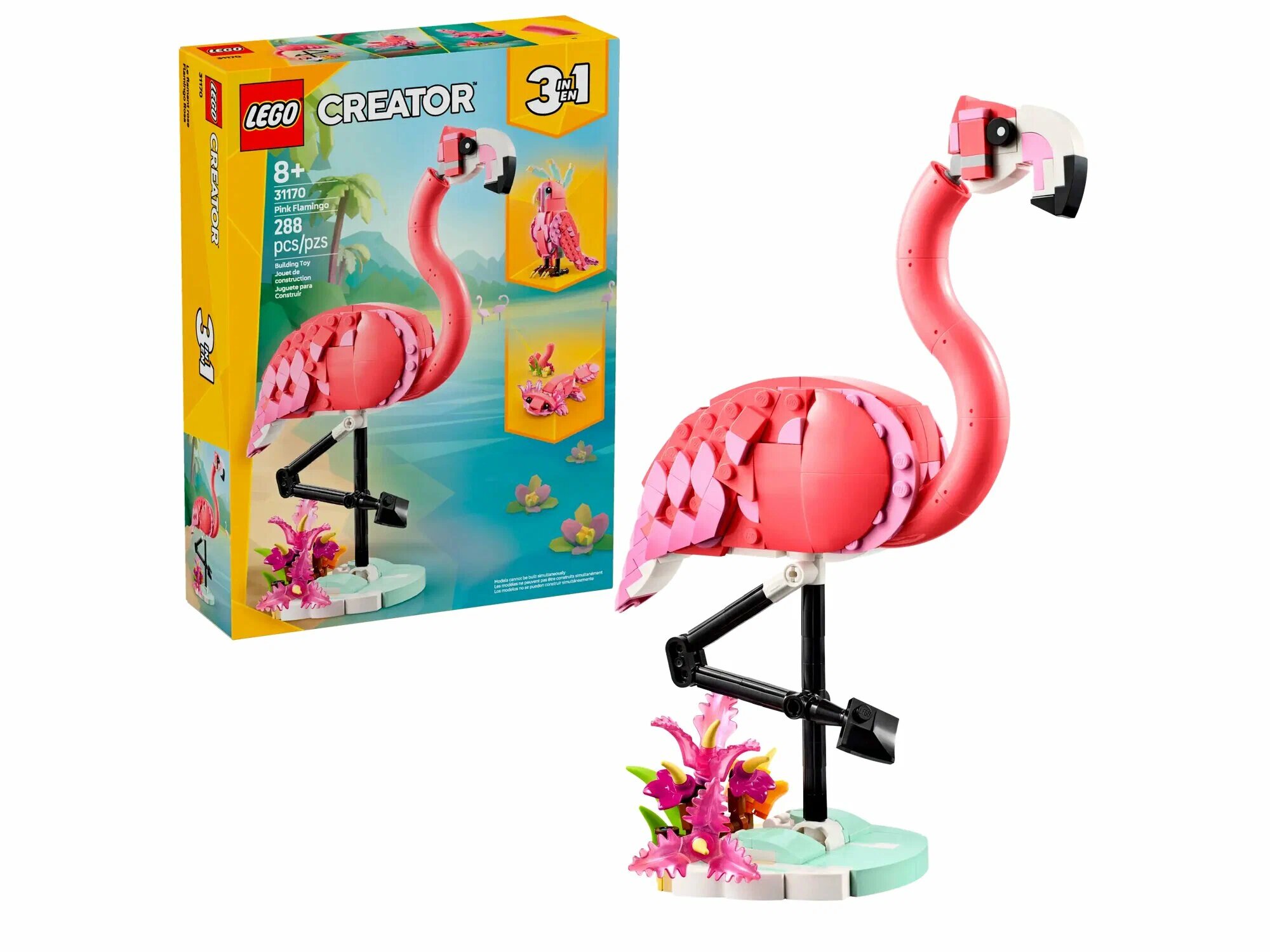 Конструктор LEGO Creator 31170(N) "Розовый фламинго", 288 элементов, от 8 лет,