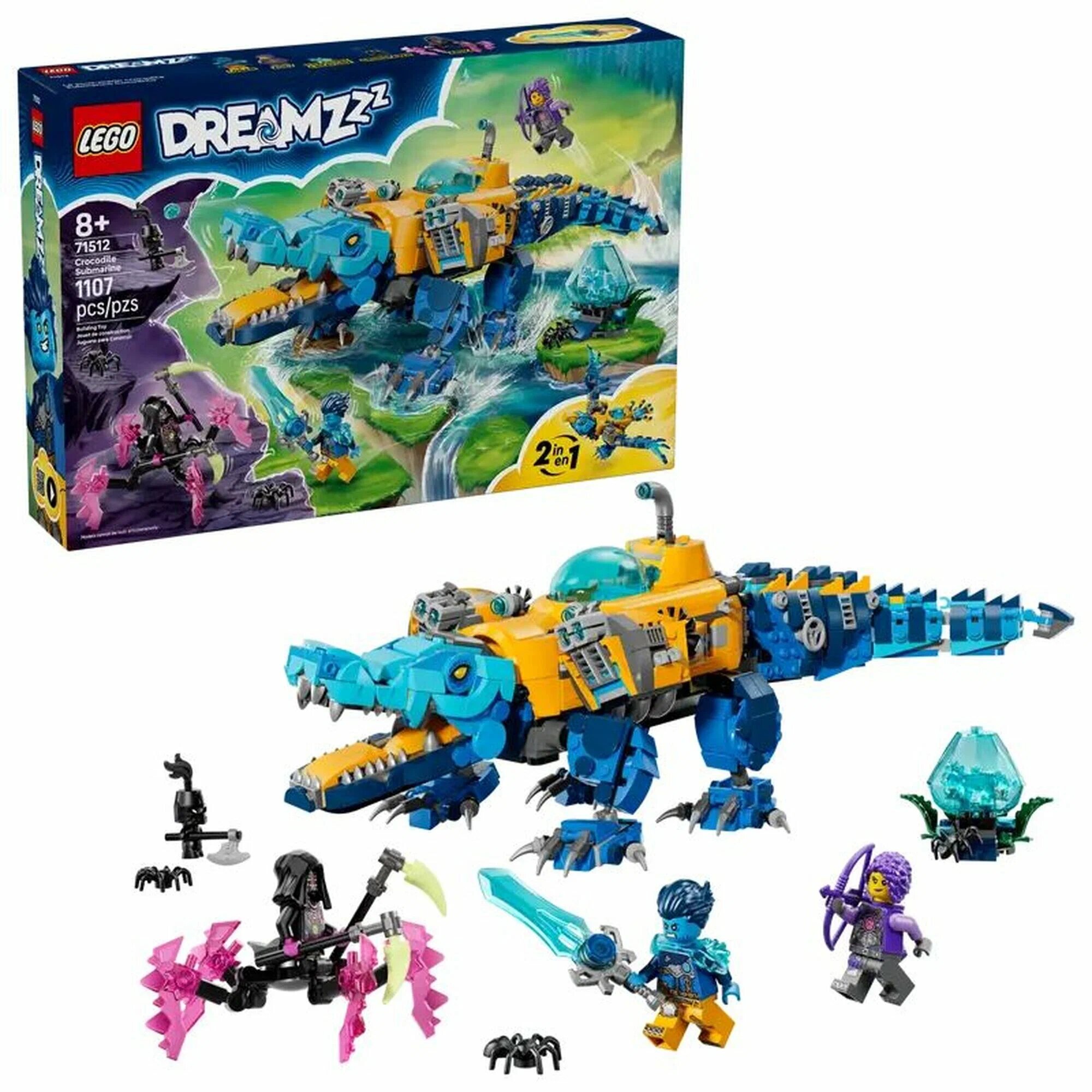 Конструктор LEGO DREAMZzz - Подводная лодка Крокодил, 1107 эл. 71512(N)