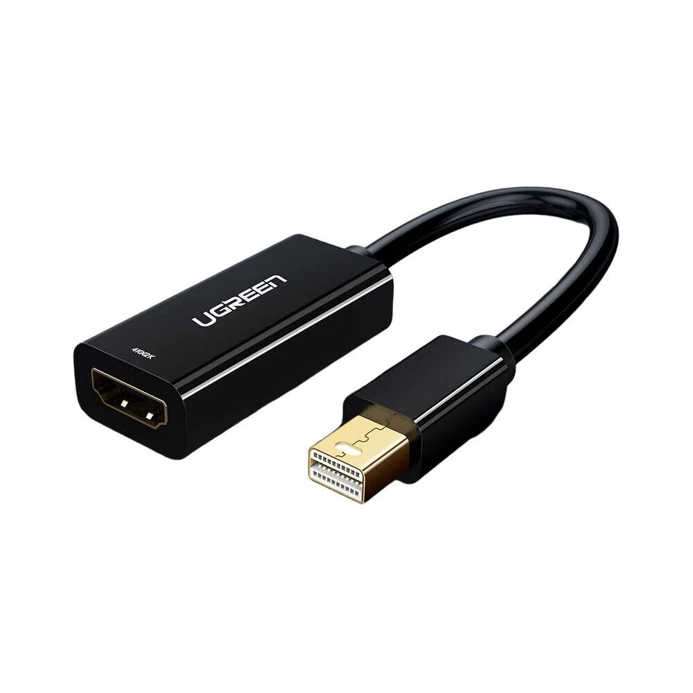 Конвертер Ugreen MD112 (40360) Mini DP to HDMI Female Converter 4K. Цвет: черный 40360_