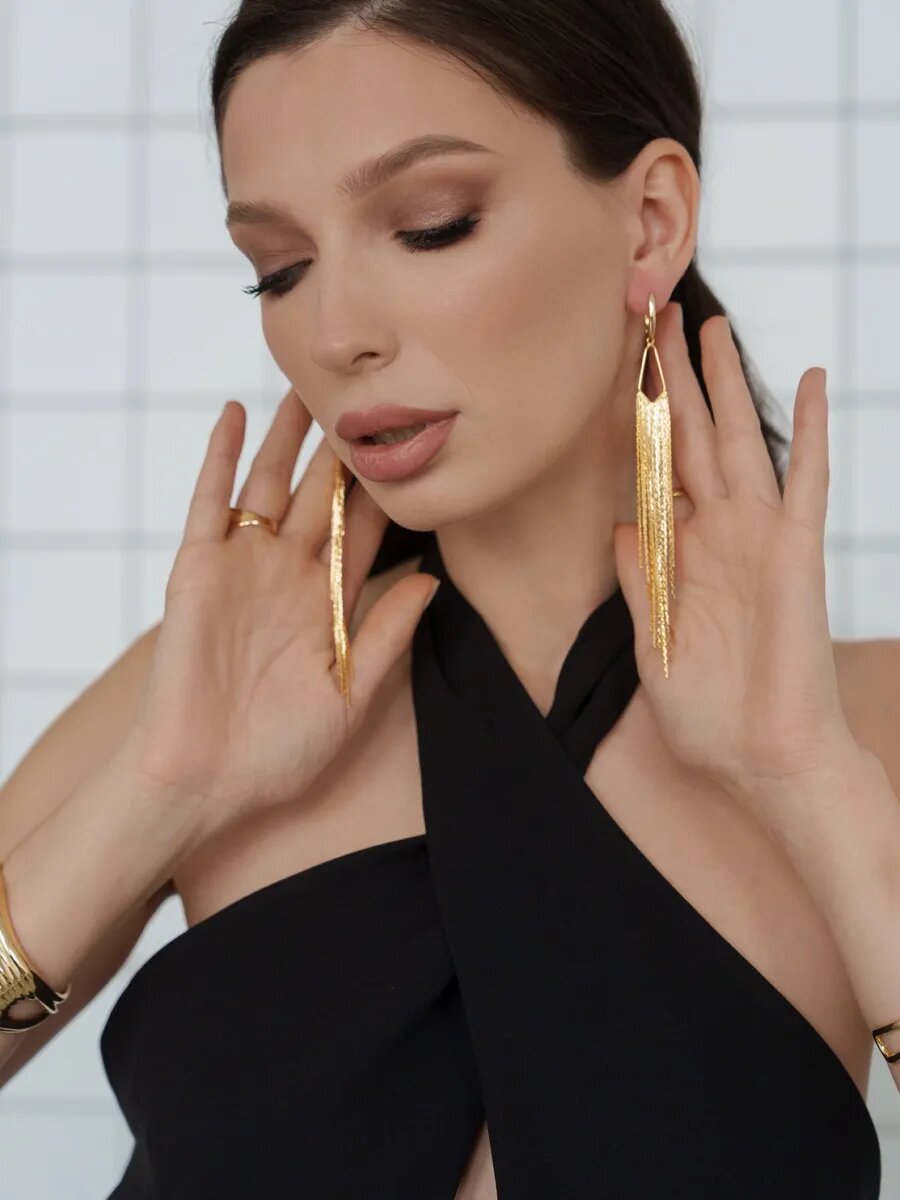 Серьги женские Odina JEWELRY модные украшения на каждый день