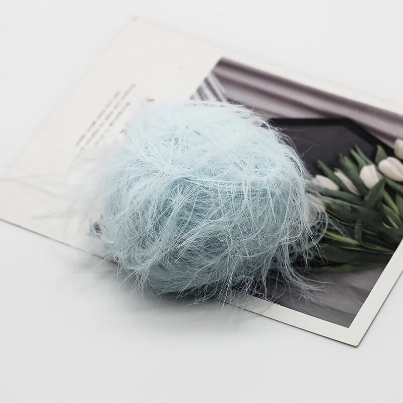 Пряжа искусственный мех Blue 50г YOMDID