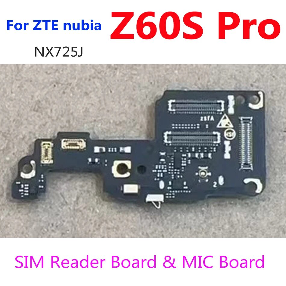 Оригинальный держатель слота для SIM-карты, плата для чтения для ZTE nubia Z60S Pro, гибкий кабель для микрофона, мобильная пластина