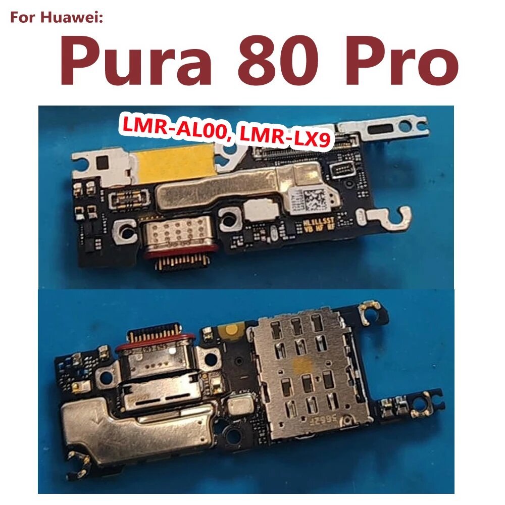 Лучшая зарядная плата класса AAA+ для Huawei Pura 80 Pro: разъем USB, разъем для зарядки, микрофон, слот для SIM-карты, гибкий кабель