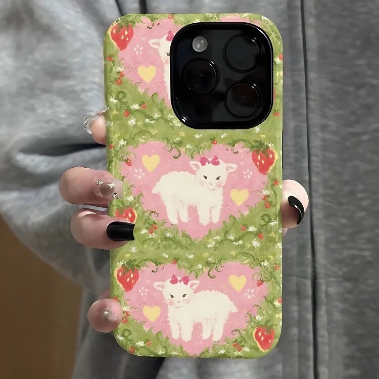 Чехол для телефона с милым рисунком ягненка для iPhone 17, 17e, 16e, 16, 15, 14, 13, 12, iPhone 17