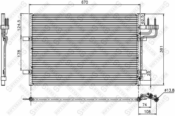 STELLOX Радиатор кондиционера (конденсер) для Ford Focus II/C-Max 1.4/1.6/1.8/2.0 04>