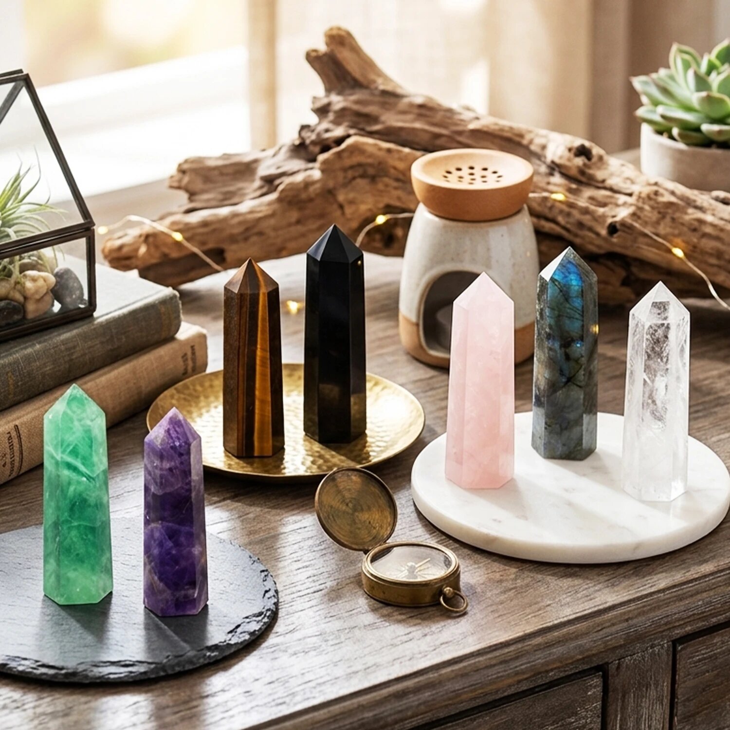 Точечная палочка из розового кварца и аметиста AierCrystal — фото 1