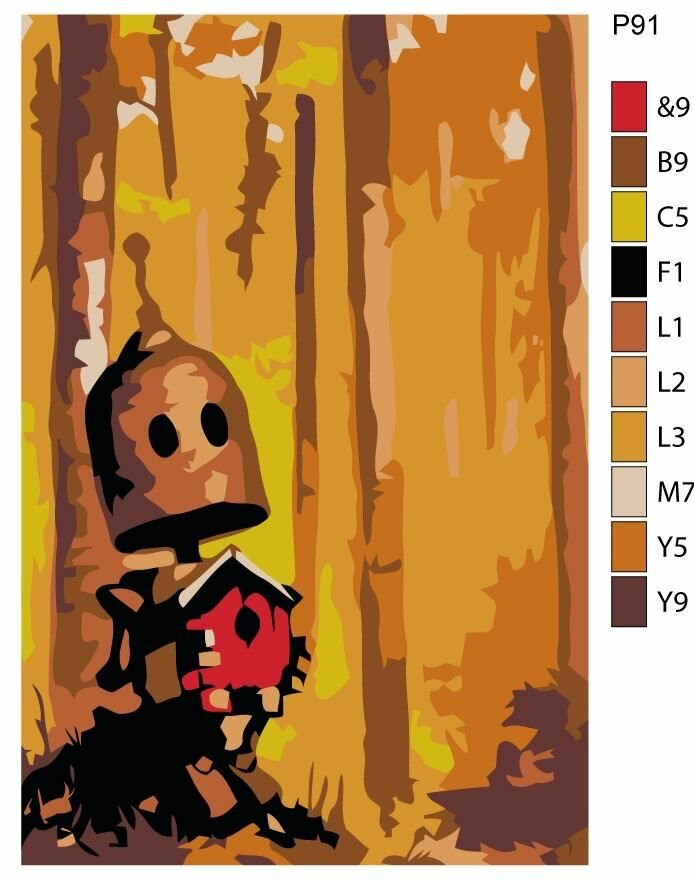 Детская картина по номерам P91 "Компьютерная игра Machinarium (Машинариум). Йозеф" 20x30