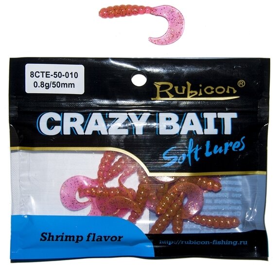 Съедобная силиконовая приманка RUBICON Crazy Bait CTE 0.8g, 50mm, цвет 010