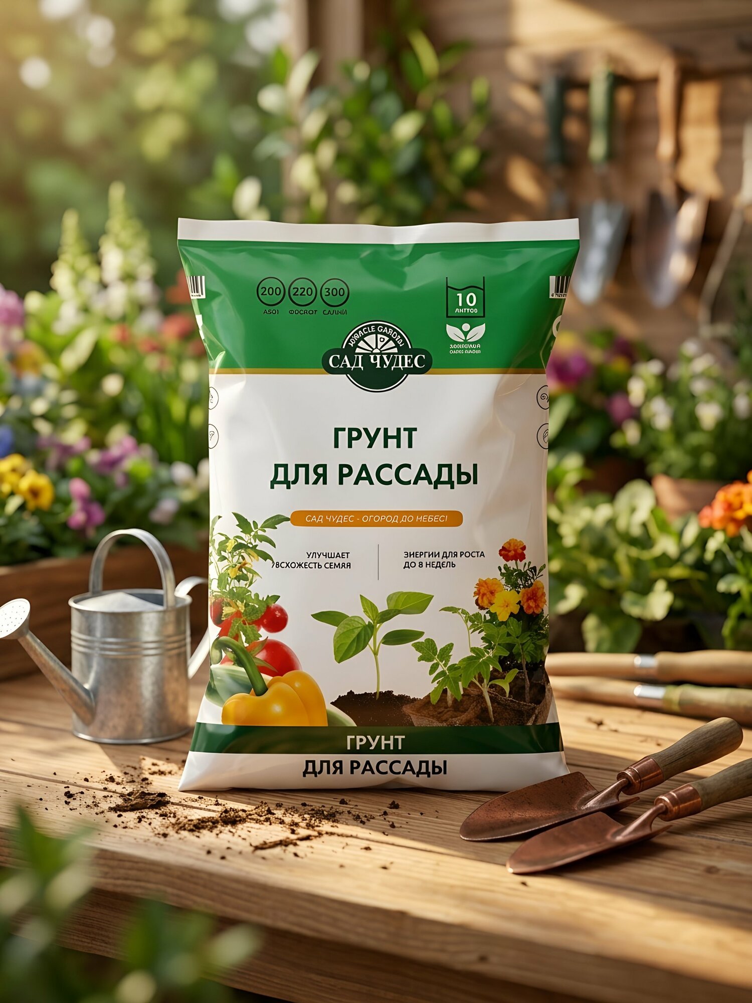 Грунт для рассады Сад чудес 10 л — универсальная почвосмесь на основе торфа для выращивания здоровых растений в любое время года
