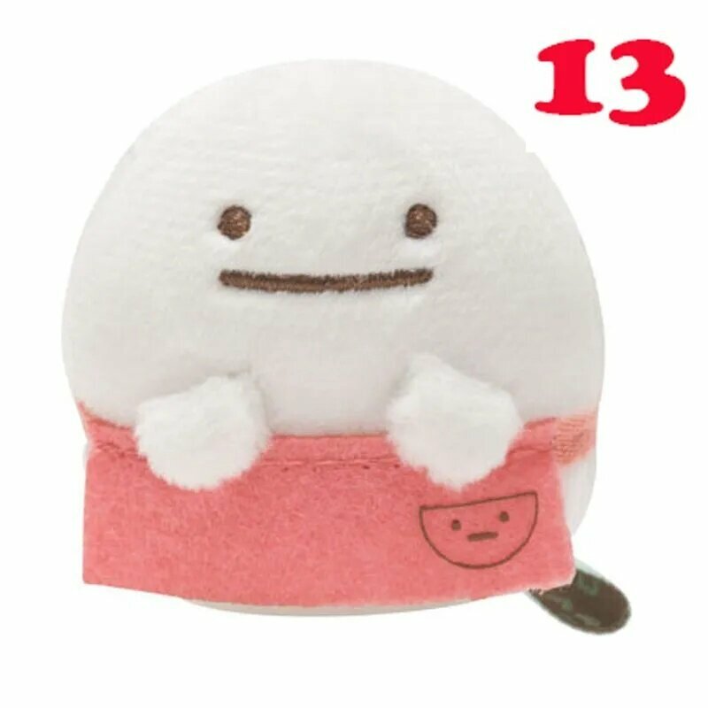 Сувенирная игрушка Bag Sumikkogurashi гуашь Суши из серии Stuffed Sumikko от японского бренда SAN-X размером 3,15 дюйма и с ключевой цепочкой длиной 8 см.