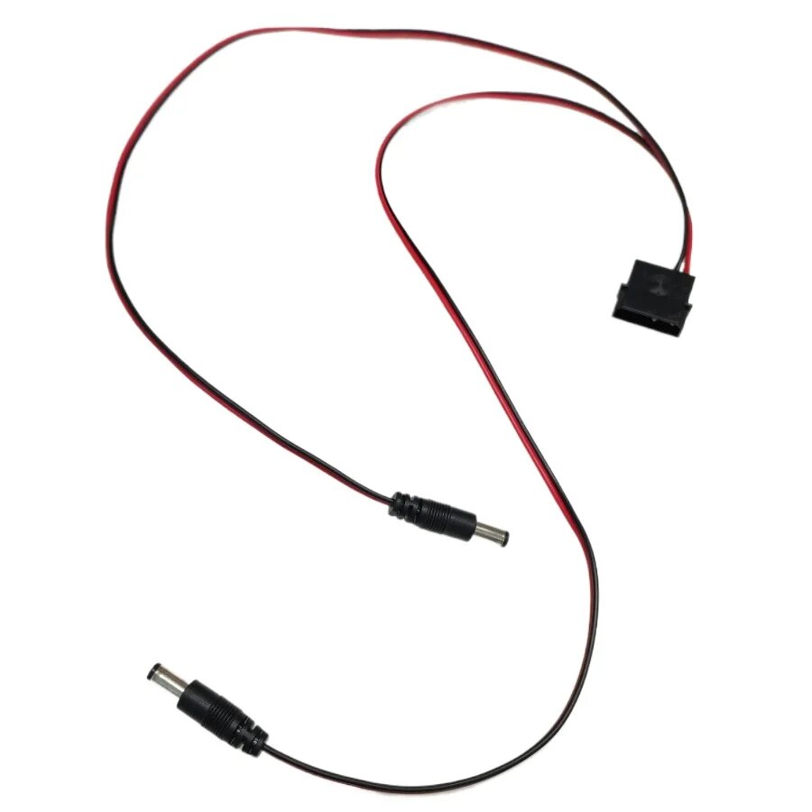 Кабель питания IDE Molex папа на 2 порта DC 5.5*2.1