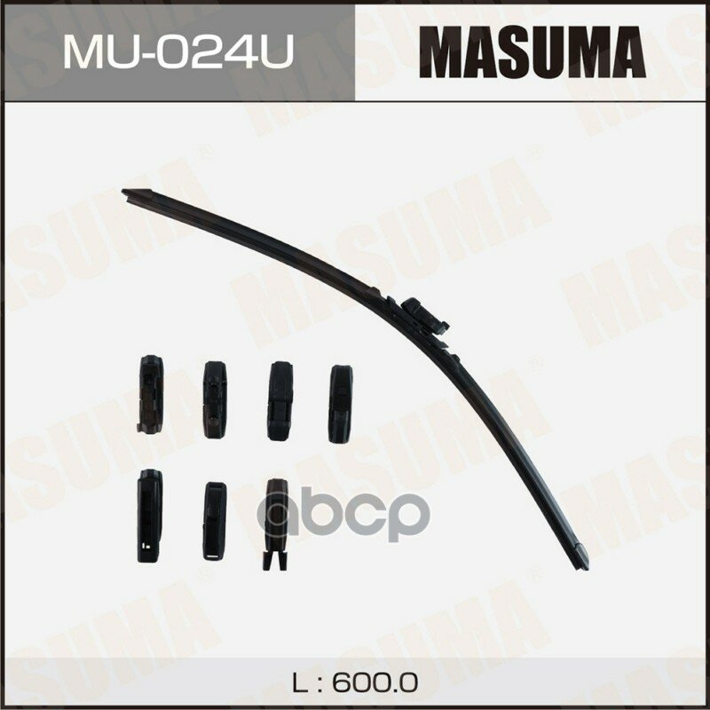 Щетка MASUMA бескаркасная (600мм) 8 видов креплений Nano Graphite/DUR060L DU065L DUR060L DU065L Masuma арт. MU024U