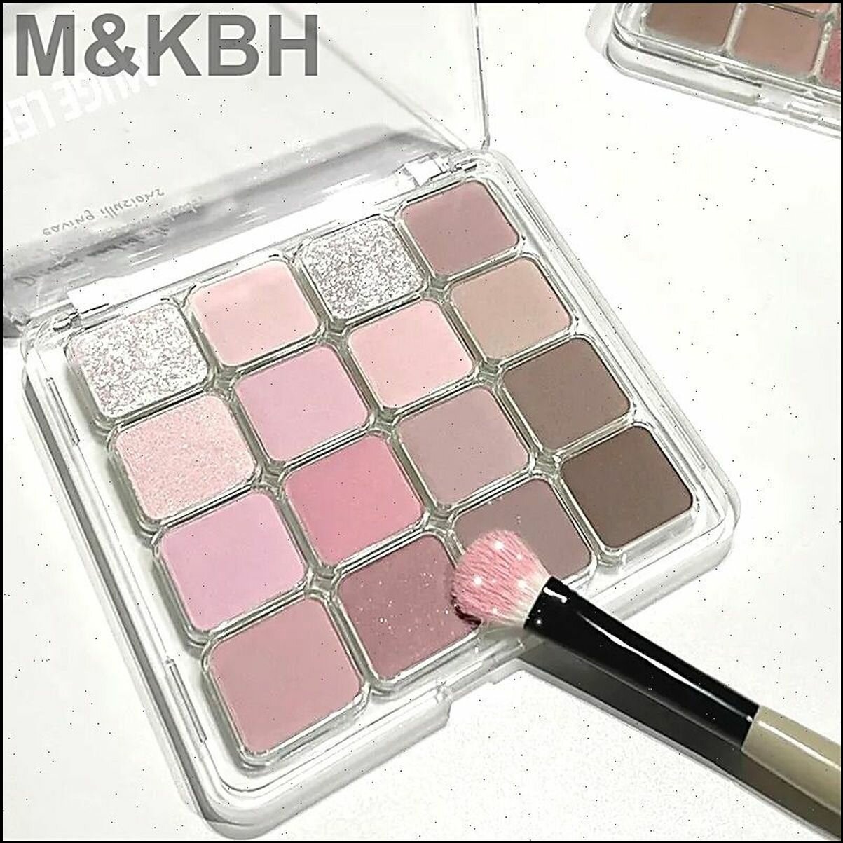 Корейская палетка теней для век с эффектом естественного макияжа: 16 оттенков розово-коричневых и дынных тонов с перламутром и матовыми текстурой