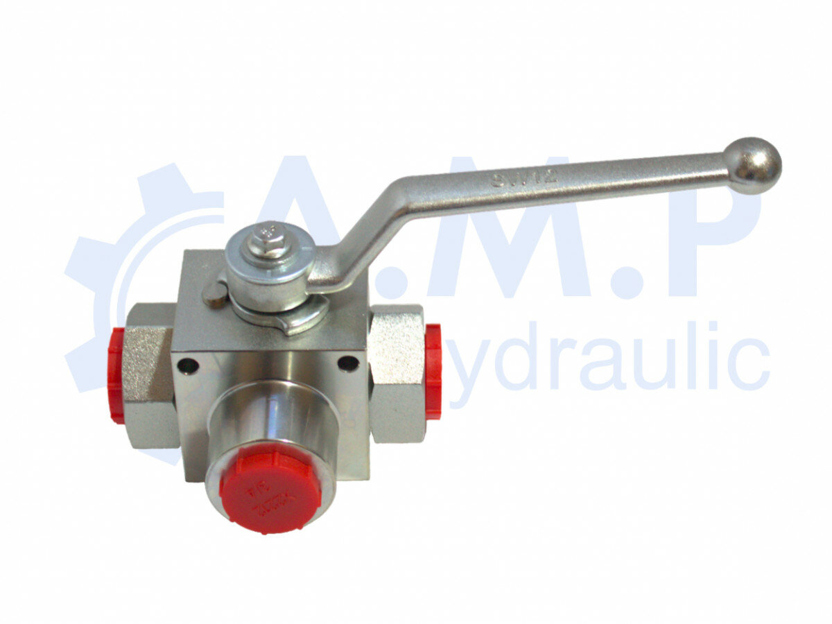 Кран трёхходовой шаровый 3/4" с рычагом AMP170 A.M.P hydraulic