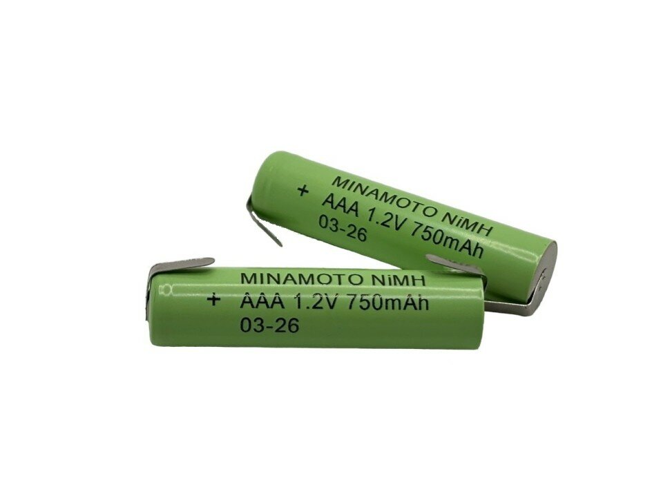 Аккумулятор 750MH AAA 1.2V с лепестковыми выводами для электробритвы, триммера, машинки для стрижки с лепестками для пайки 2ШТ