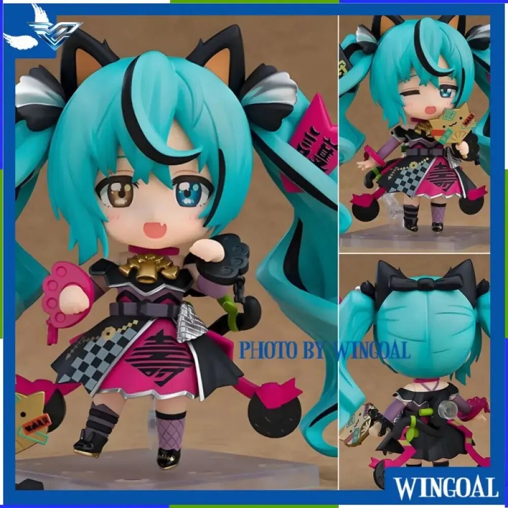Фигурка вокалоид: Мику Хацунэ / VOCALOID Miku Hatsune Black Lucky Miku Ver. Нендороид Подарок для фаната (10 см) 2759