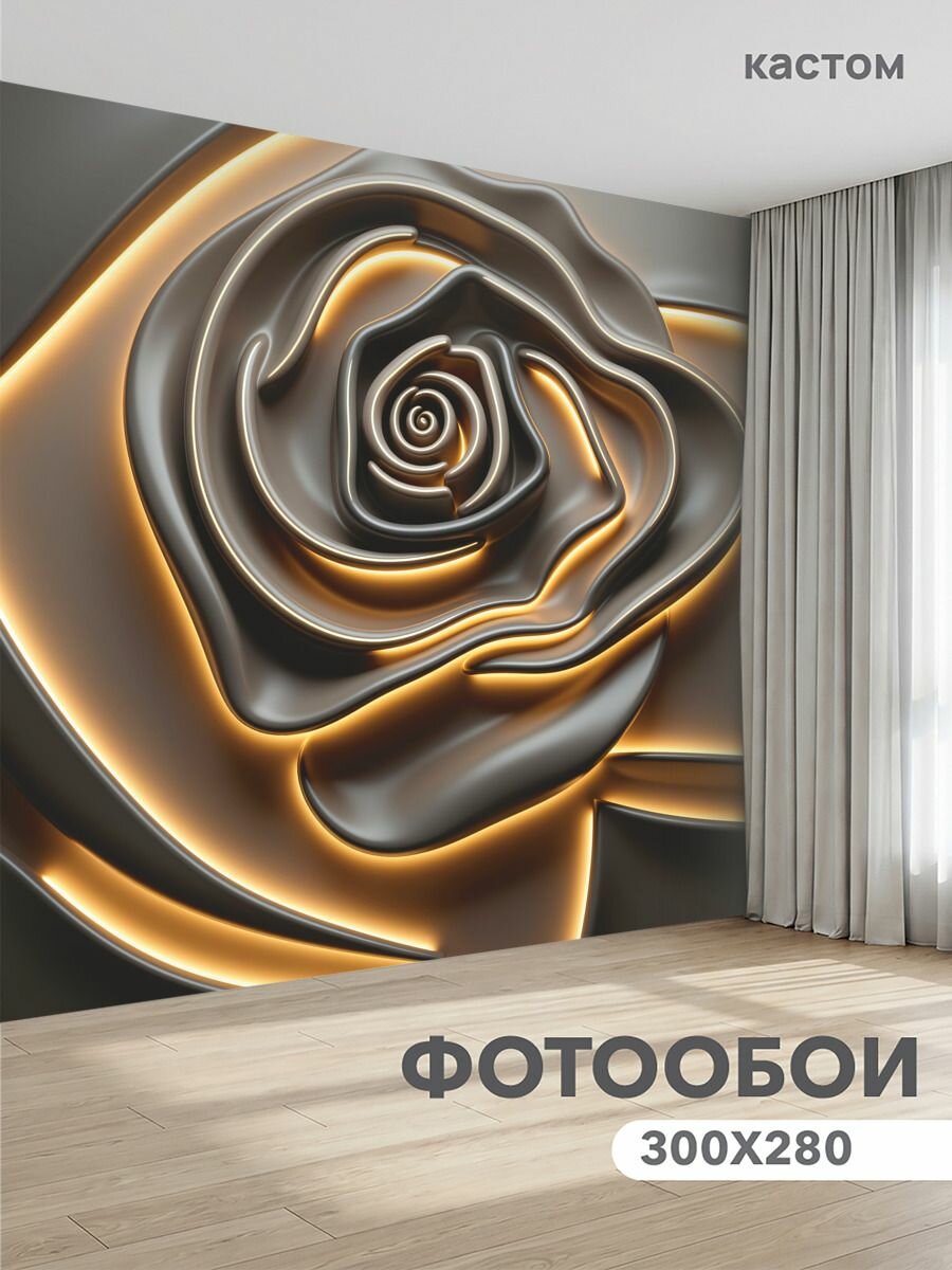 Фотообои на стену флизелиновые 3d цветы и растения 300х270 см