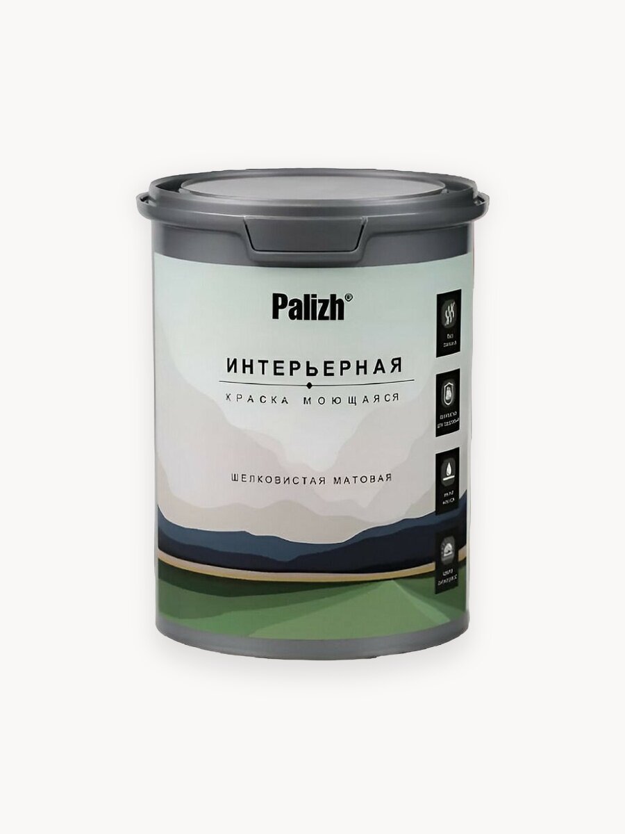 Краска интерьерная шелковисто - матовая "Palizh" (1,4 кг), белый