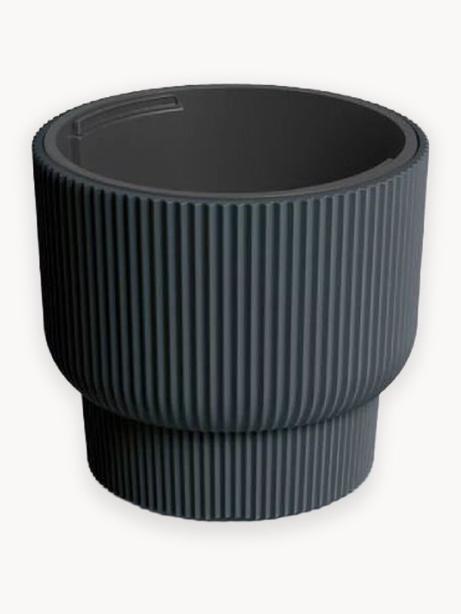 Кашпо Prosperplast Milly для цветов со вставкой, антрацит, d- 29,9 см, h- 27 см, 14 л PPDBMLR300-S433