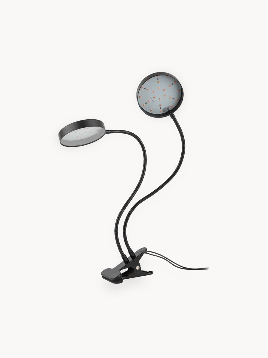 Светильник для растений на прищепке ЭРА FITO-20W-АLED-R красно-синего спектра 20 Вт черный