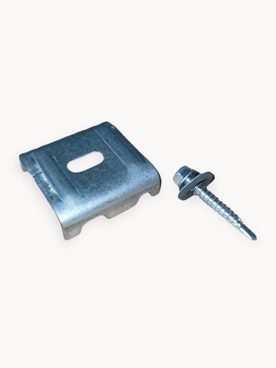 Крепление для 3D забора ХимЛесПром, скоба 40х40х2 мм, оцинкованное, с саморезом, комплект 20 шт