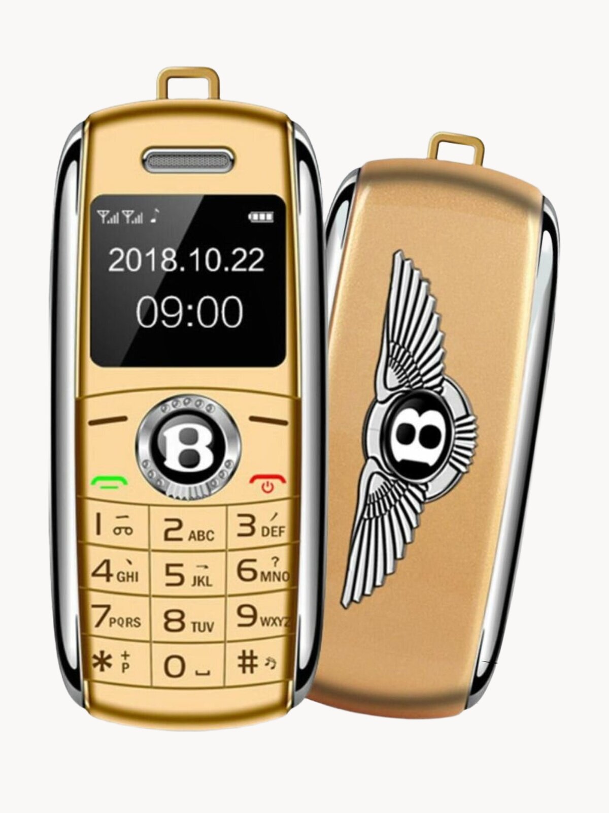Кнопочный мини телефон с двумя SIM-картами Bx8 , сотовый , маленький , мобильный телефон Золотой