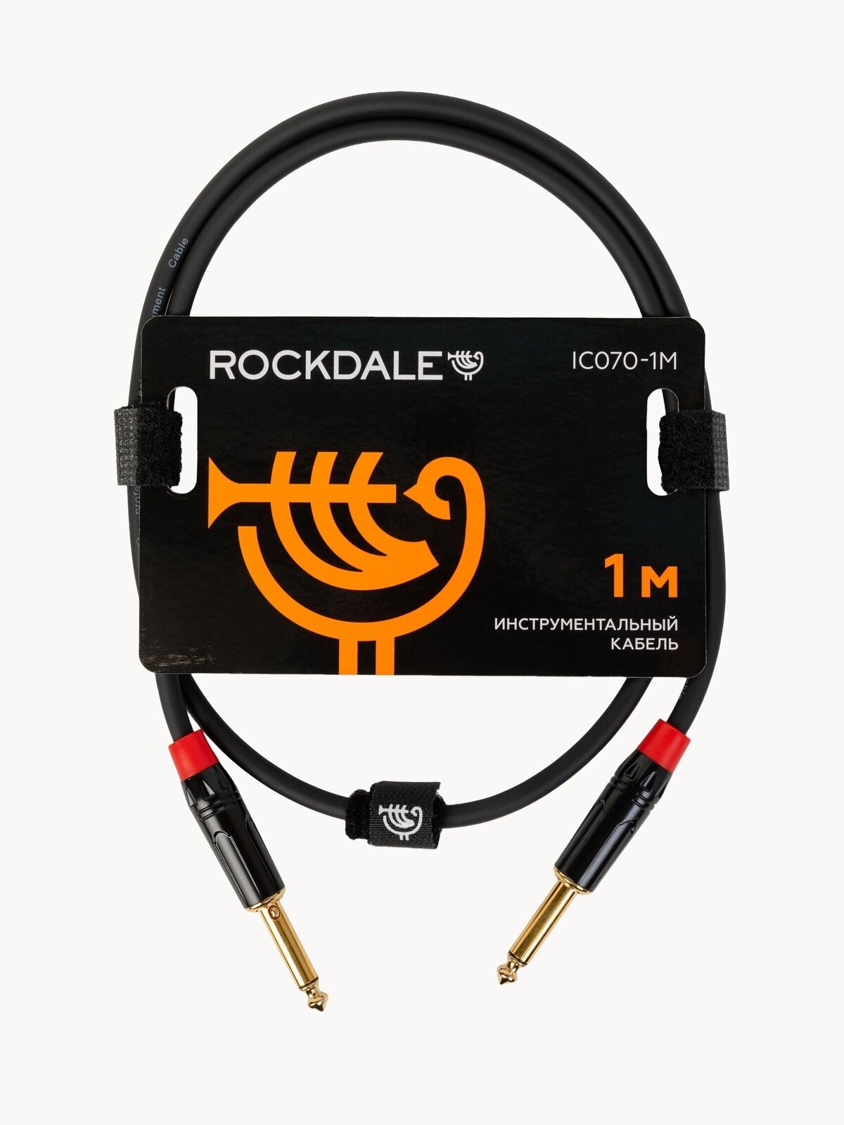 Кабель mono jack - mono jack ROCKDALE IC070-1M (1 м), черный