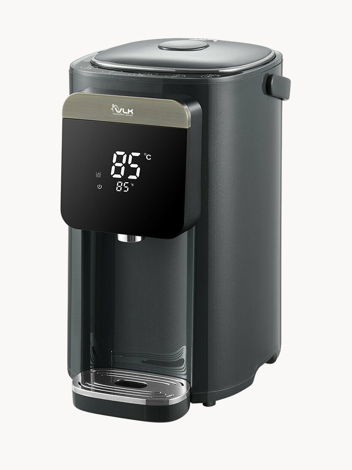 Термопот VLK Venice-3080 электрический 4.8 л, 1450 Вт, LCD дисплей, выбор температуры (45-95 C) серо-оливковый