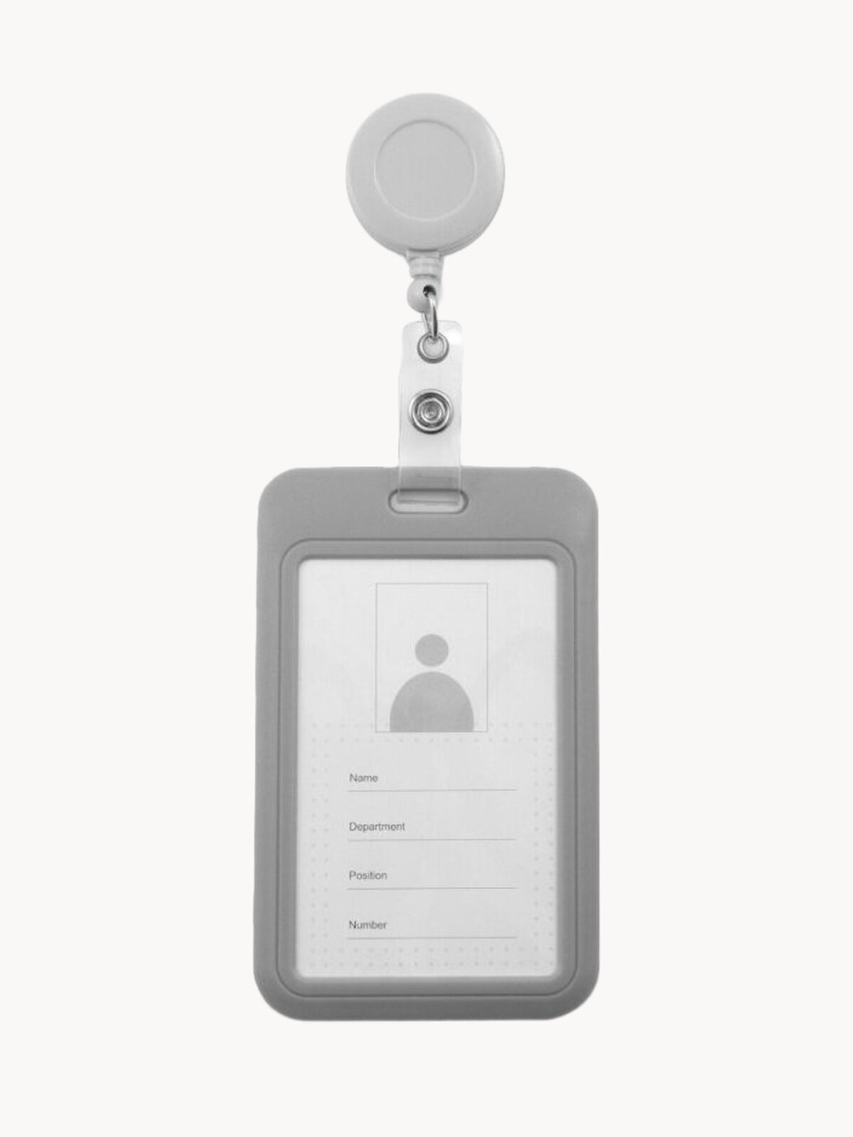 Бейджик для пропуска FastMarket, чехол для карты школьника, держатель с рулеткой в школу, серый
