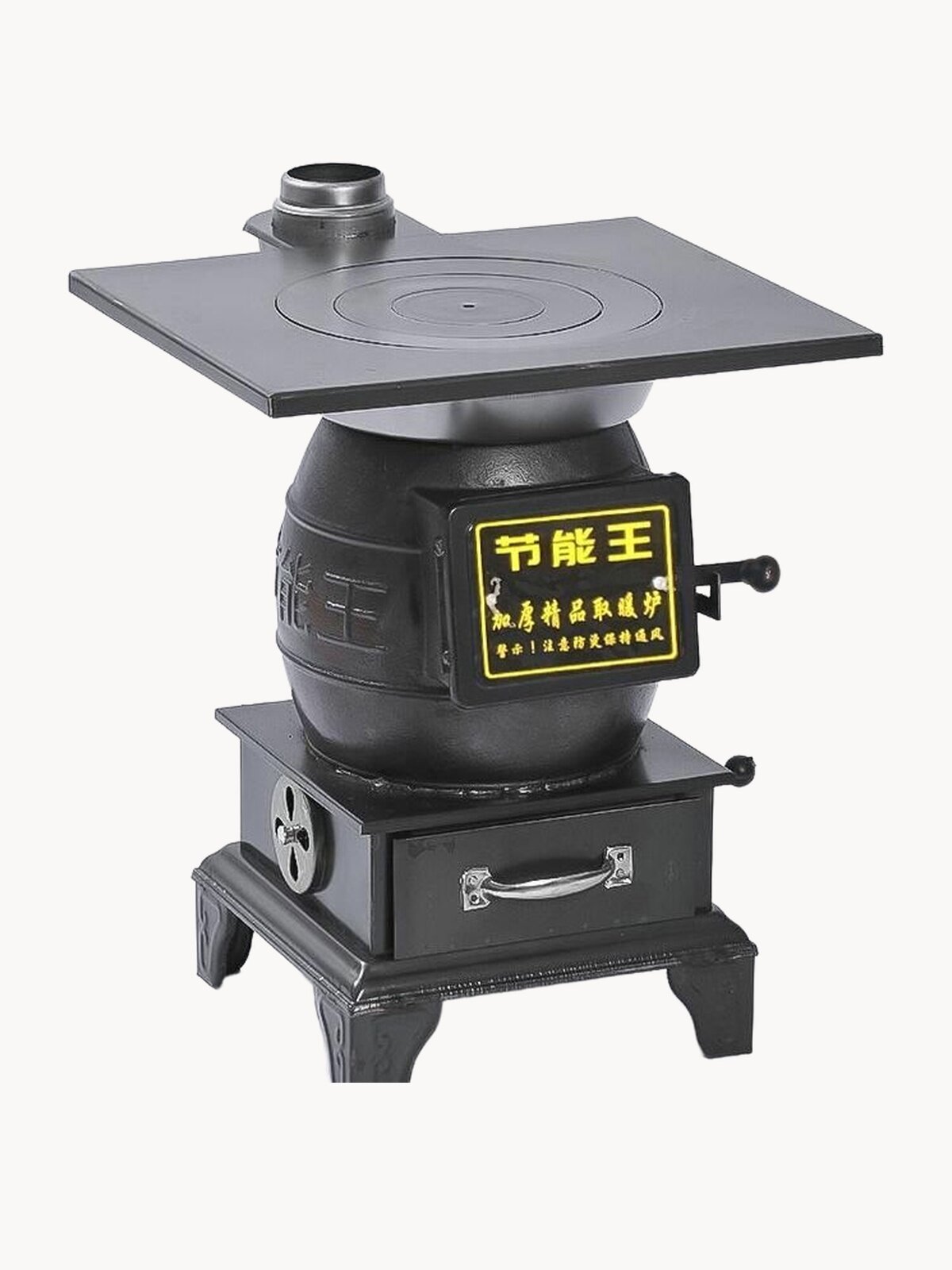 Чугунная печь для обогрева и приготовления пищи на дровах и угле с быстрым нагревом и высокой эффективностью