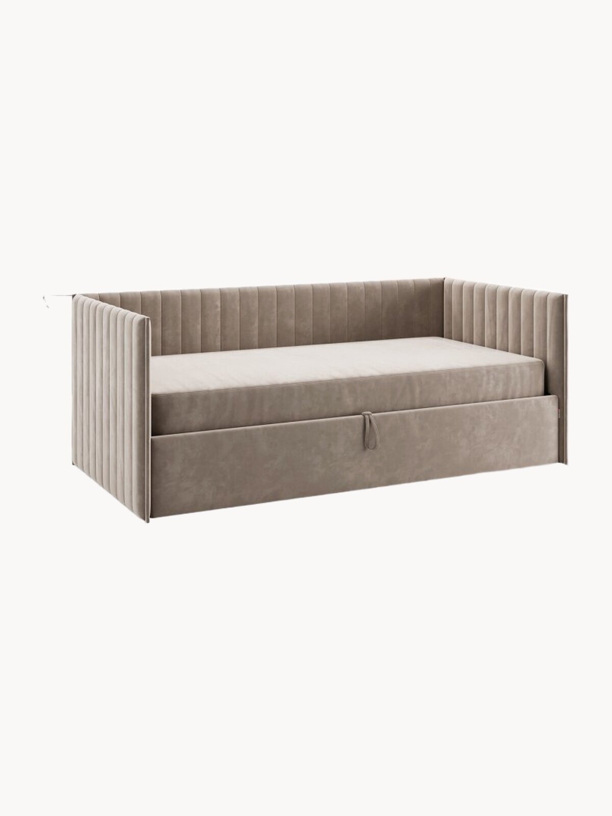 Кровать с подъемным механизмом Твикс (Софа), велюр Латте, 90х200 см, MEBELSON