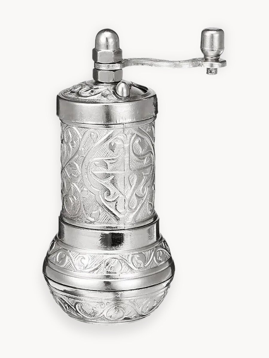 Мельница для специй ручная турецкая, серебристый