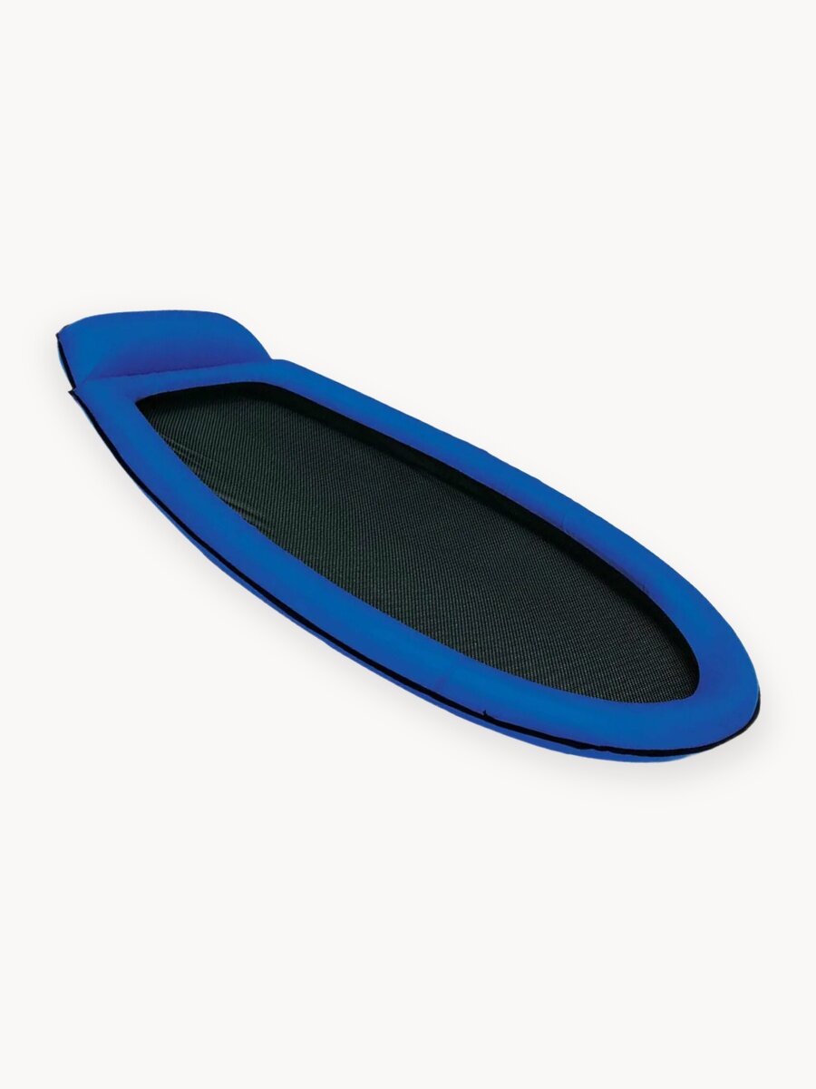 Надувной матрас-шезлонг для плавания сетчатый 178х94см с подголовником, синий до 100кг, 58836