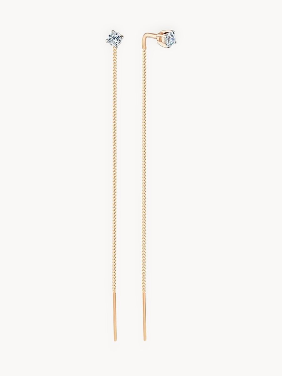 Серьги, красное золото, 585 проба, родирование