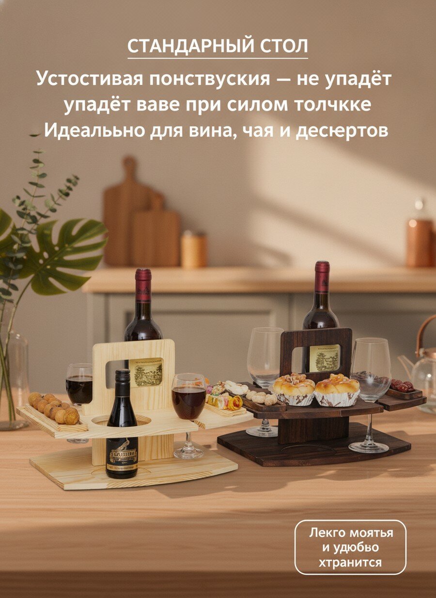 Деревянная винница с ручкой, съёмная, многоуровневая для хранения продуктов, 1 шт.