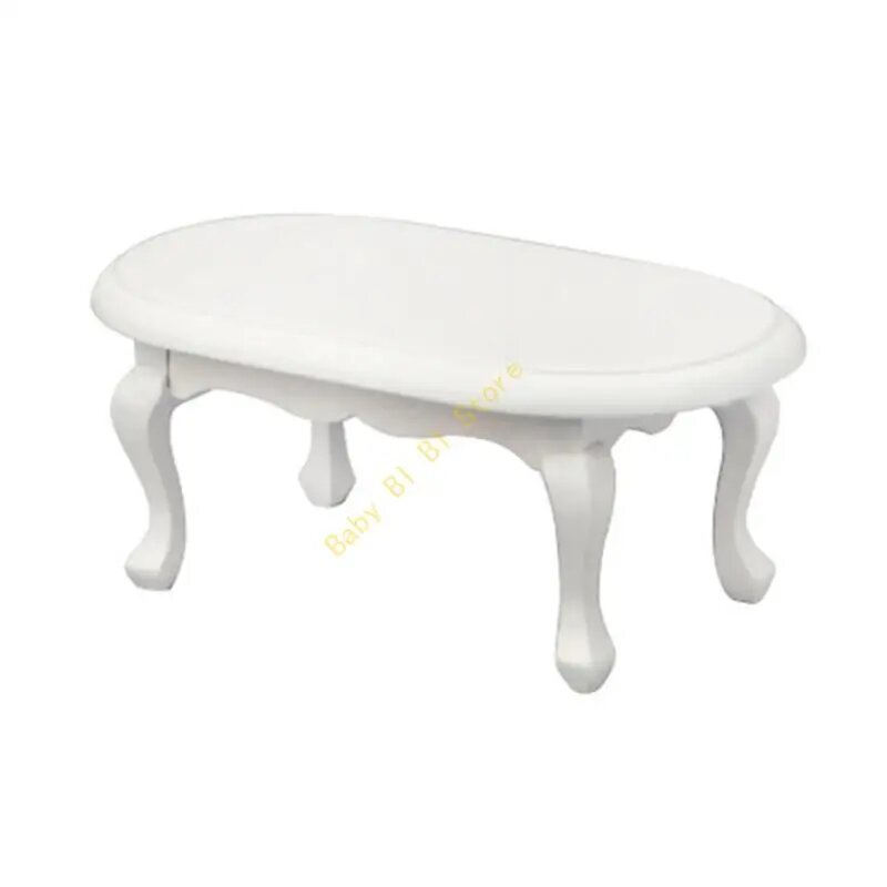 Деревянный журнальный столик для кукольных домиков 1/12 White